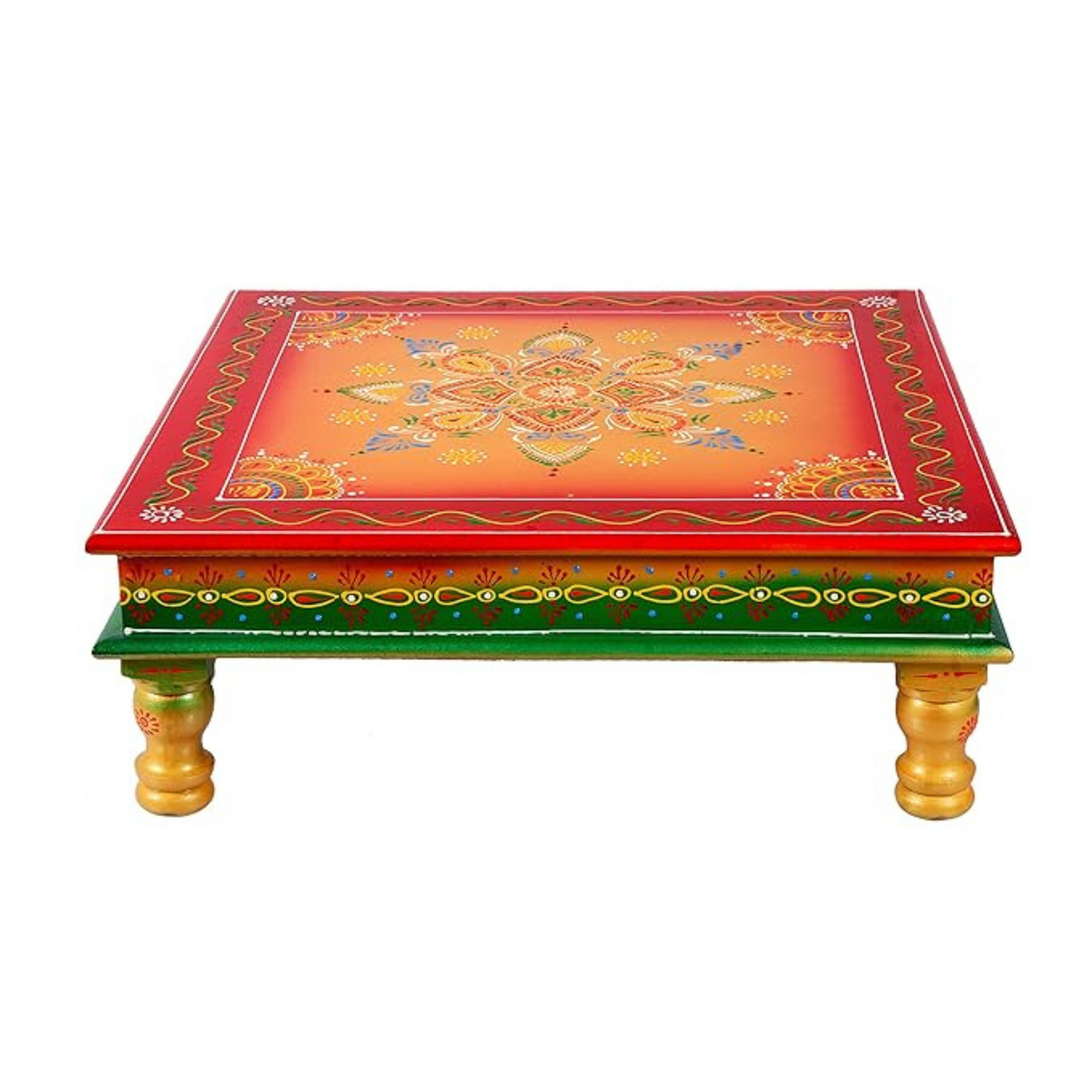 Beautiful Wood Carved Designer Chowki 18*18*7 Inch – Homez Valley