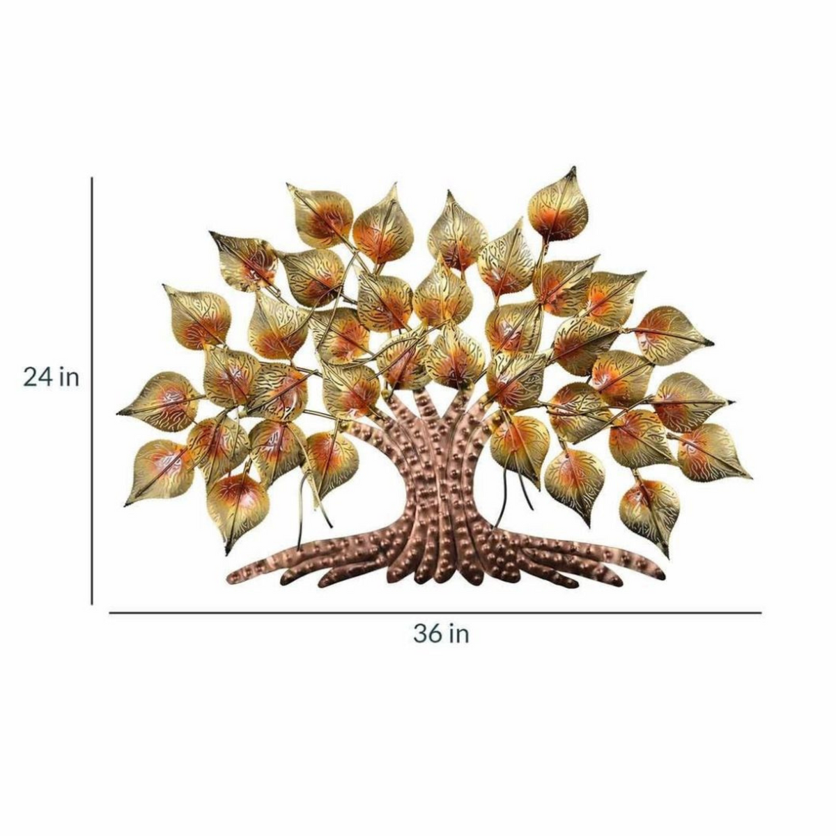 Pan Tree Metal Wall Art (36 x 24 Inches) – Homez Valley